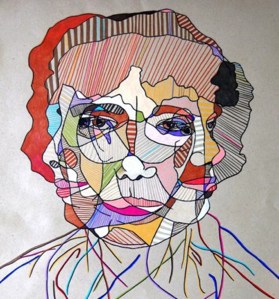 Abstract Contour Line Triple Portrait | BRENDA ROBSON